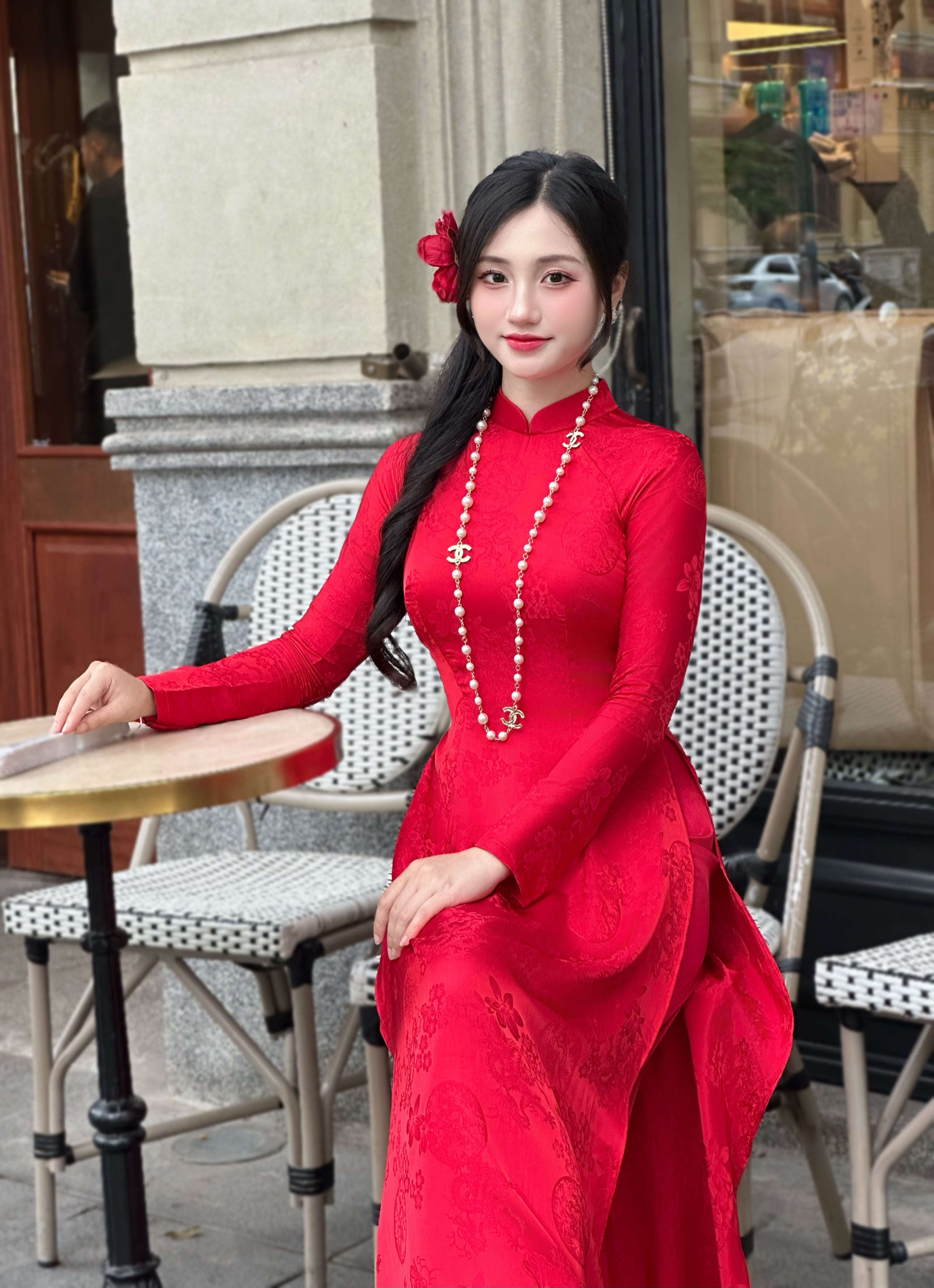 Vietnamese Traditional Ao Dai For Women-No Pants | Áo Dài Truyền Thống ...
